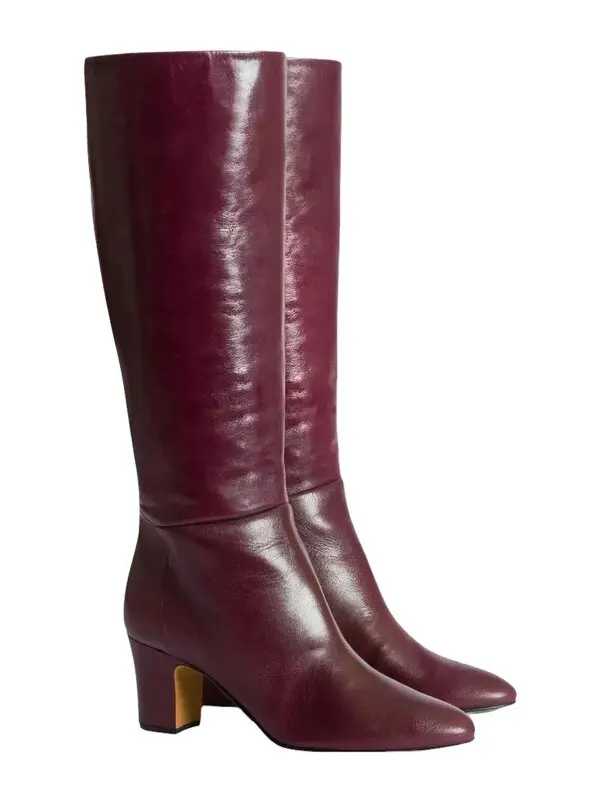 Alberta Ferretti Leather Knee-high Boots - Red