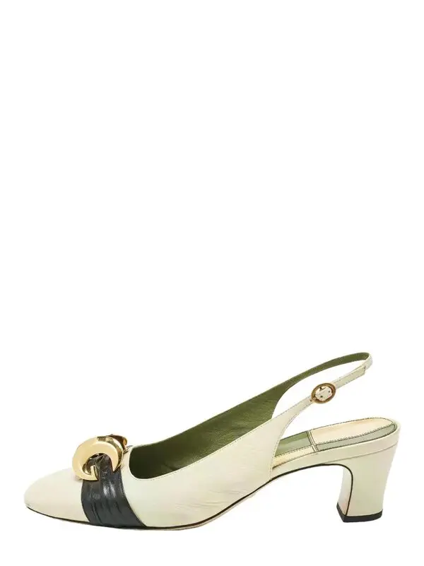 Gucci Half Moon Slingback Pumps - Neutrals