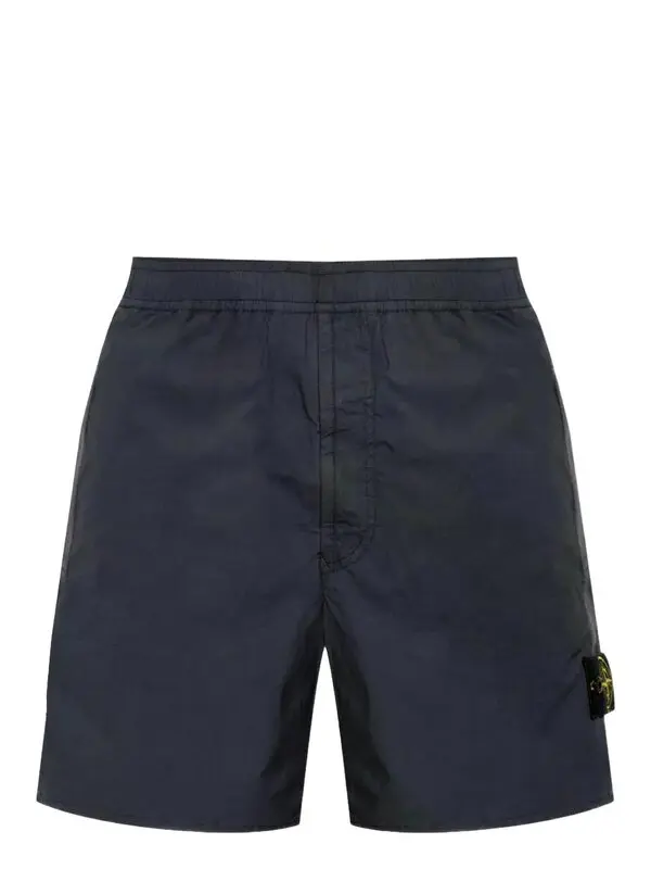 Stone Island Logo-patch Elasticated Waist Shorts - Blue