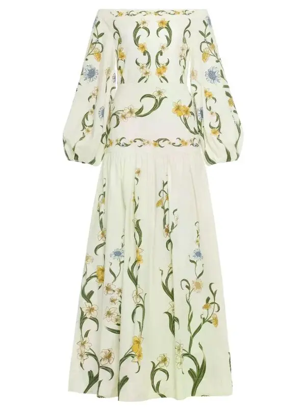 Agua Bendita Laguna Floral Print Maxi Dress - Neutrals