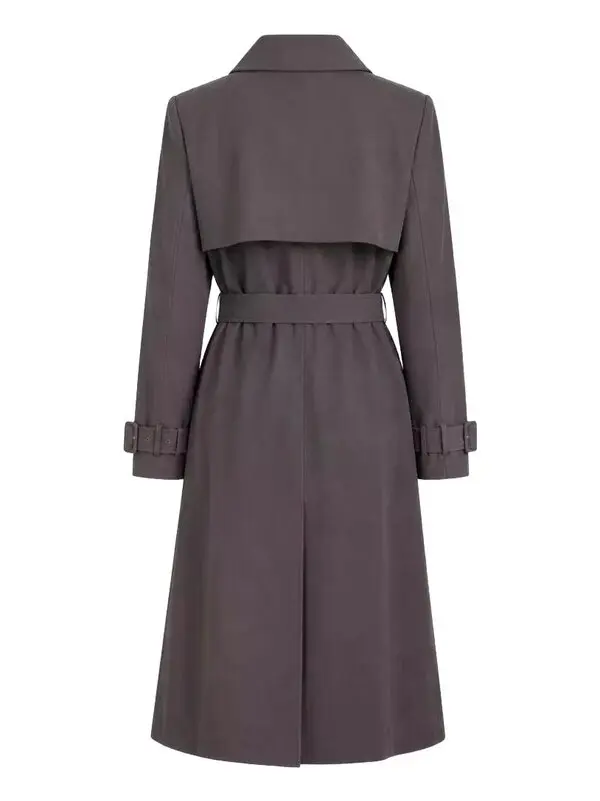 THE SEI Belted Double-breasted Trench Coat - Grey