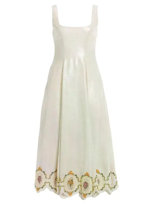 Agua Bendita Pistilo Cordillera Midi Dress - Neutrals