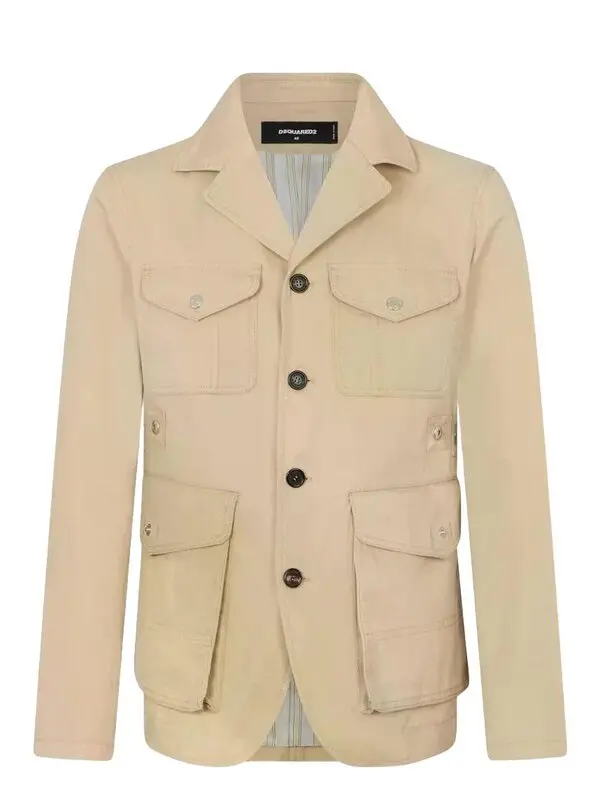 Dsquared2 Military Chic Utility Cotton Jacket - Neutrals