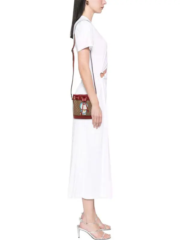Gucci Micro Gg Supreme Doraemon Bucket Bag - Neutrals