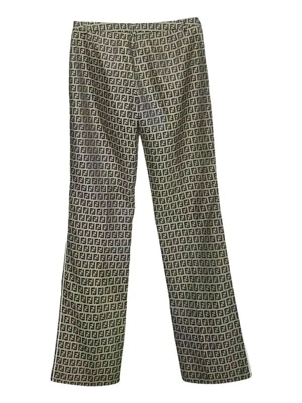 Fendi Zucca Pattern Jacquard Trousers - Neutrals