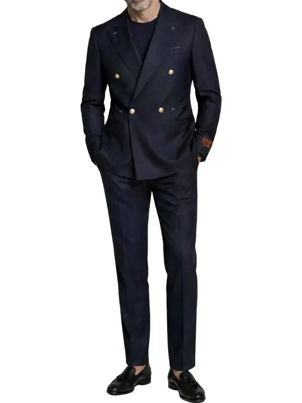FRANZESE COLLECTION Double-breasted Wool Suit - Blue