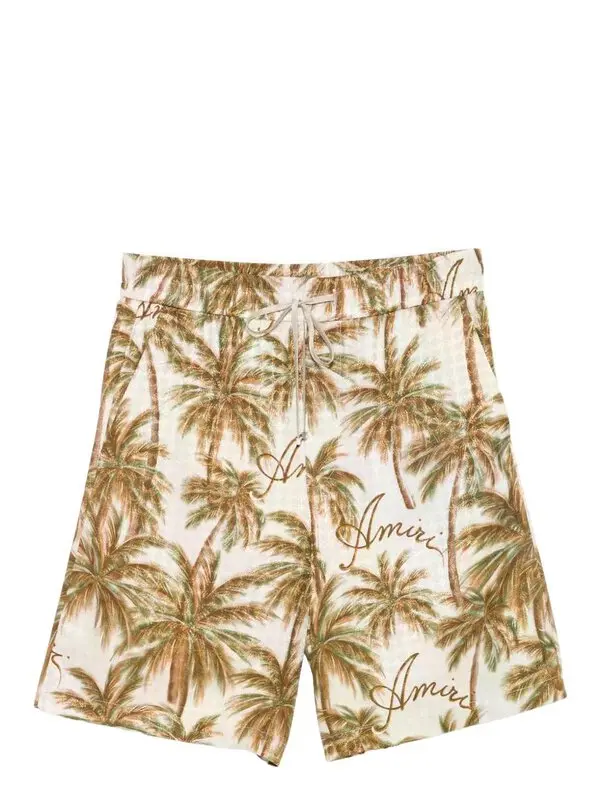 Amiri Logo Print Shorts - Neutrals