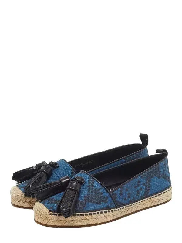 Burberry Snake-print Tassel Espadrilles - Blue