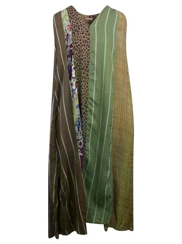 Kapital Crazy Patchwork Lamp Dress - Brown