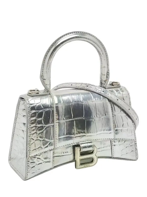 Balenciaga Hourglass Xs Handbag - Silver