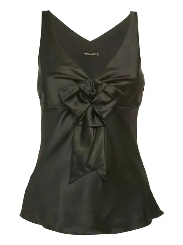 Emporio Armani Sleeveless V-neck Top - Black