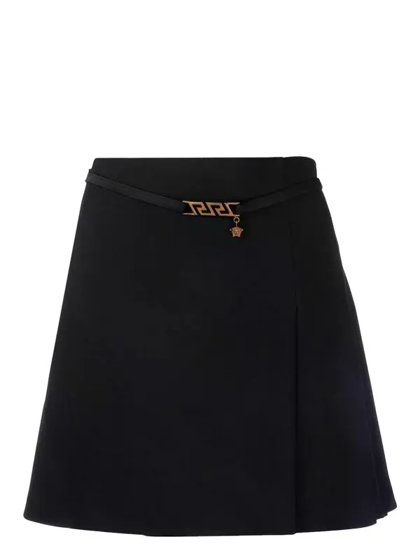 Versace La Greca Chain A-line Mini Skirt - Black