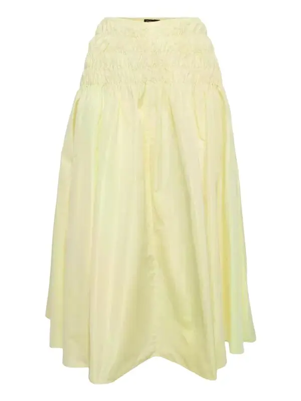 Maje Shirred Taffeta Midi Skirt - Yellow