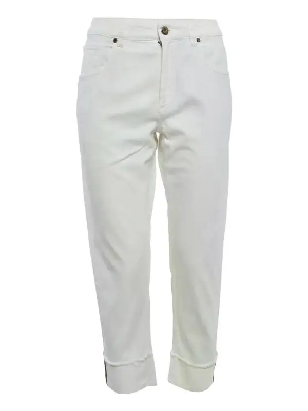 Brunello Cucinelli Raw-edge Cropped Leg Jeans - Neutrals