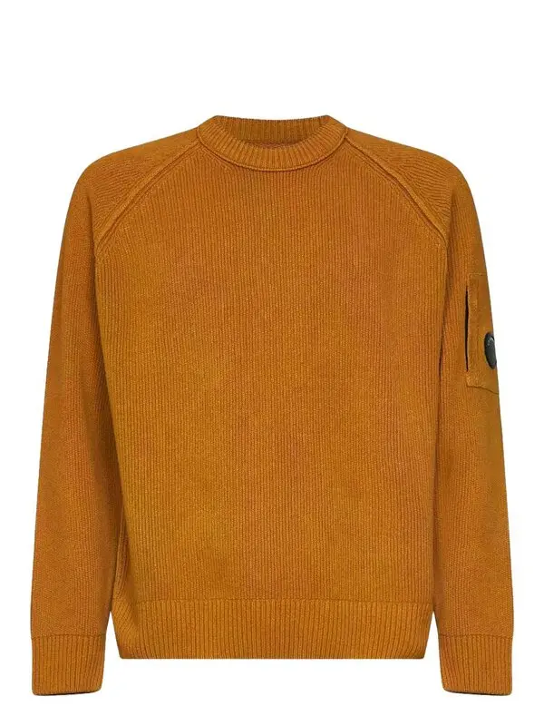 C.P. COMPANY Lens Detail Raglan-sleeve Sweater - Orange