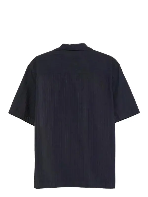 Sunspel Textured-stripe Camp-collar Shirt - Blue
