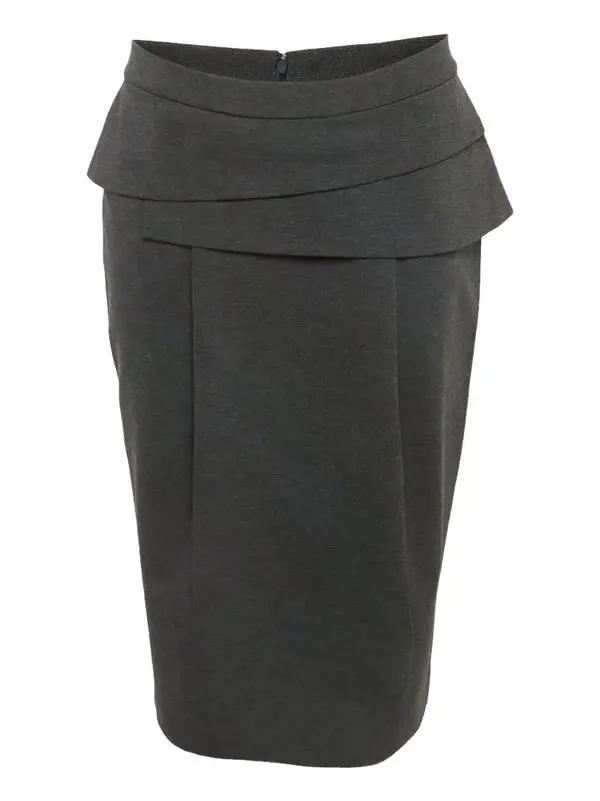Emporio Armani Layered Pencil Midi Skirt - Grey