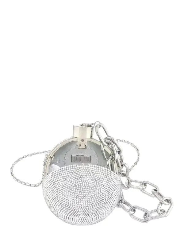 Judith Leiber Crystal Embellished Spherical Mini Bag - Silver