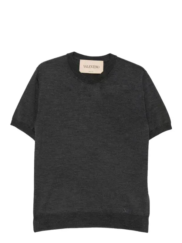 Valentino Garavani Short-sleeve Knitted T-shirt - Grey