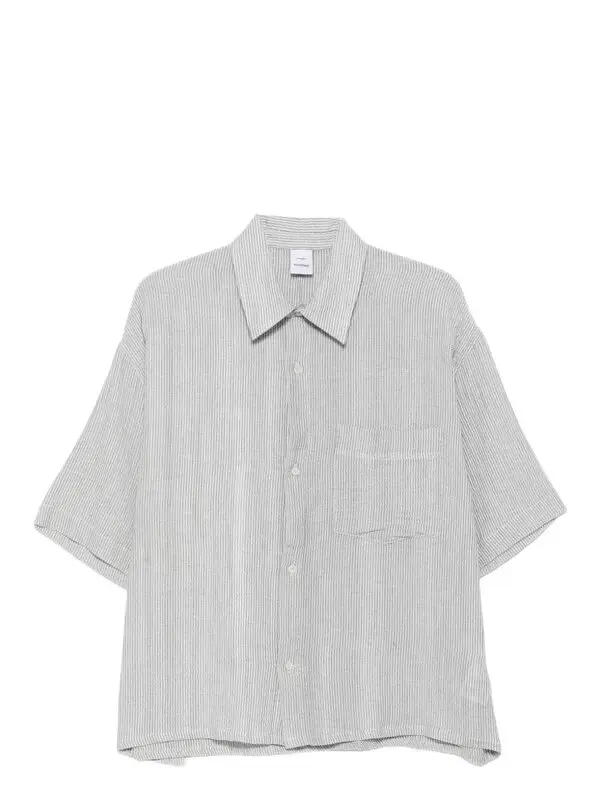 WON HUNDRED Striped Short-sleeve Shirt - Neutrals