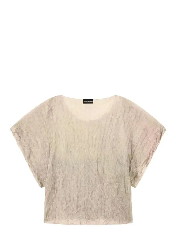 Emporio Armani Brushed Jacquard T-shirt - Neutrals