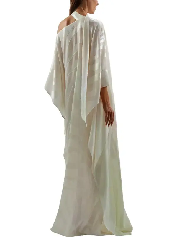 TALLER MARMO One-shoulder Kaftan Maxi Dress - Neutrals