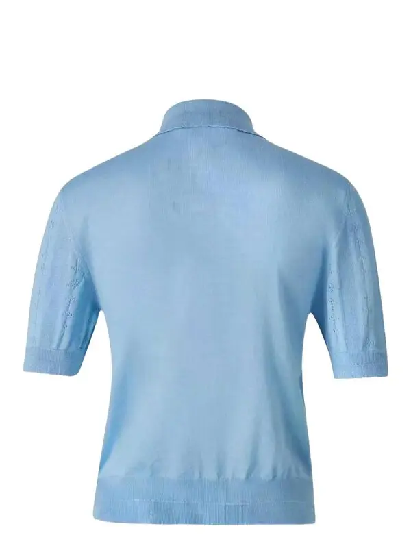 Marni Pointelle Knit Polo Shirt - Blue
