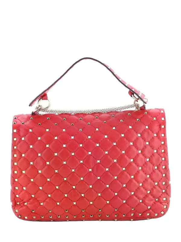 Valentino Garavani Rockstud Spike Flap Quilted Leather Shoulder Bag - Red