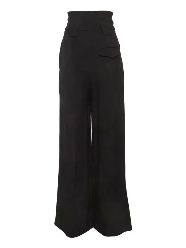 Fendi Crepe Wide-leg Trousers - Black