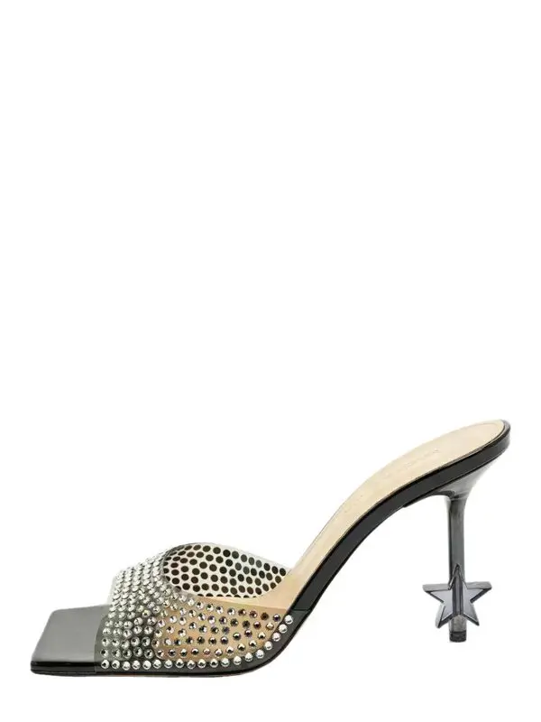 Mach & Mach Star Crystal-embellished Heeled Sandals - Black