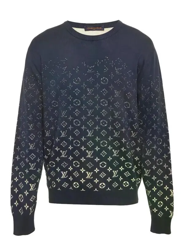 LOUIS VUITTON Monogram Gradient Crew Neck Sweater - Blue
