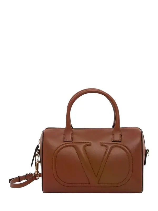 Valentino Garavani Vlogo Walk Calfskin Handbag - Brown