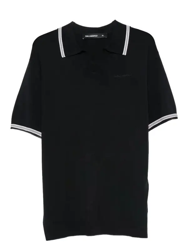 Karl Lagerfeld Tipped-collar Short-sleeve Polo Shirt - Blue