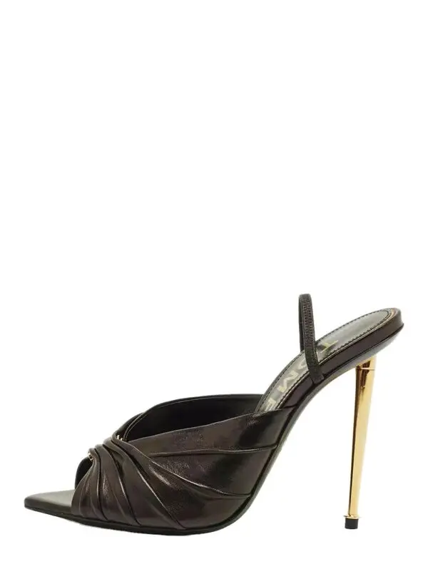 TOM FORD Pleated Slingback Sandals - Black