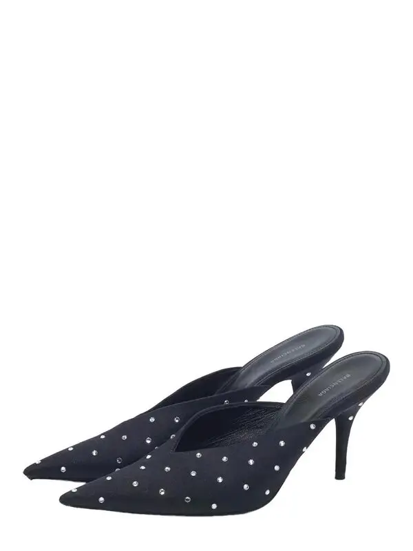 Balenciaga Knife Crystal-embellished Heeled Mules - Black