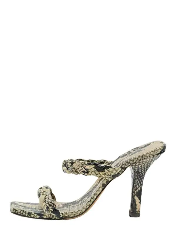 Paris Texas Braided Python-embossed Leather Sandals - Neutrals