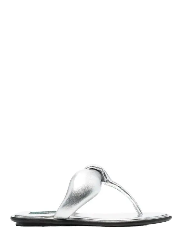 Emilio Pucci Metallic-effect Thong Sandals - Silver
