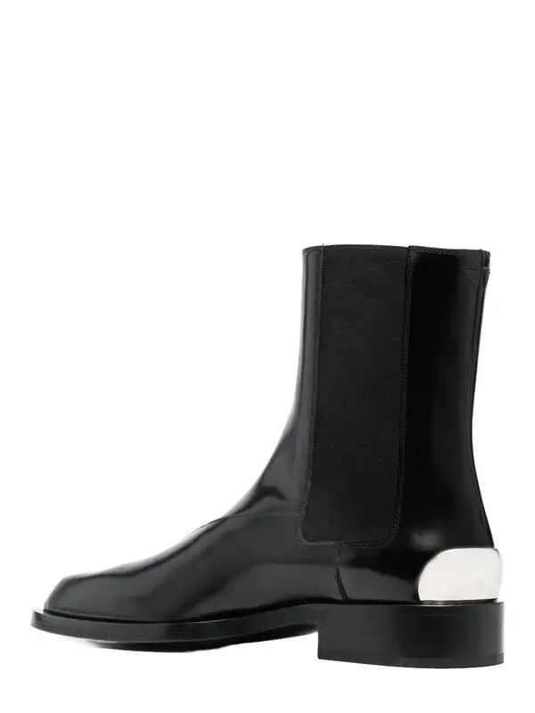 JIL SANDER Pointed Leather Ankle Boots - Black