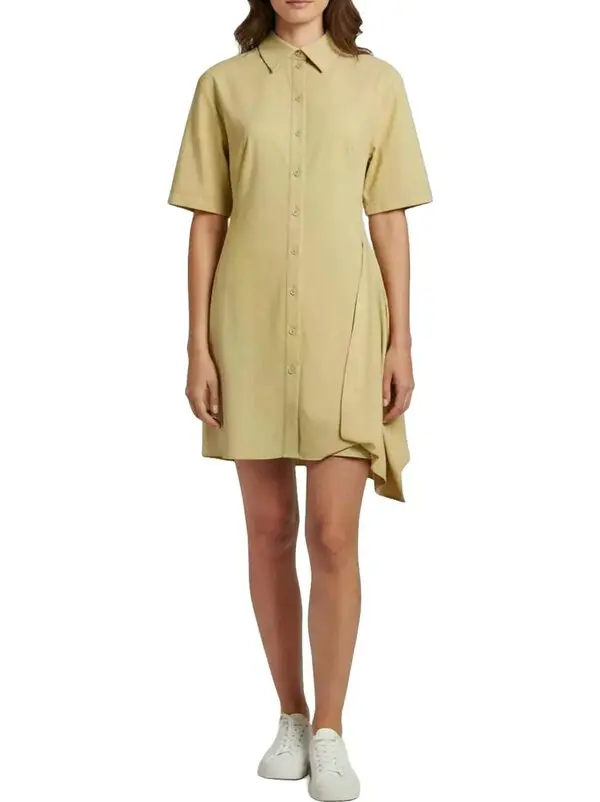 Jacquemus Draped Shirt Dress With Cut-out Detail - Green