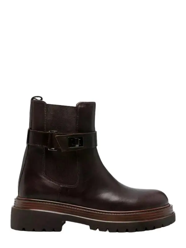 SERGIO MORETTI FIRENZE Buckle-strap Chelsea Boots - Brown