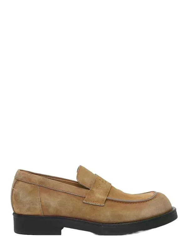 MAISON MARGIELA Washed-suede Biker Loafers - Neutrals