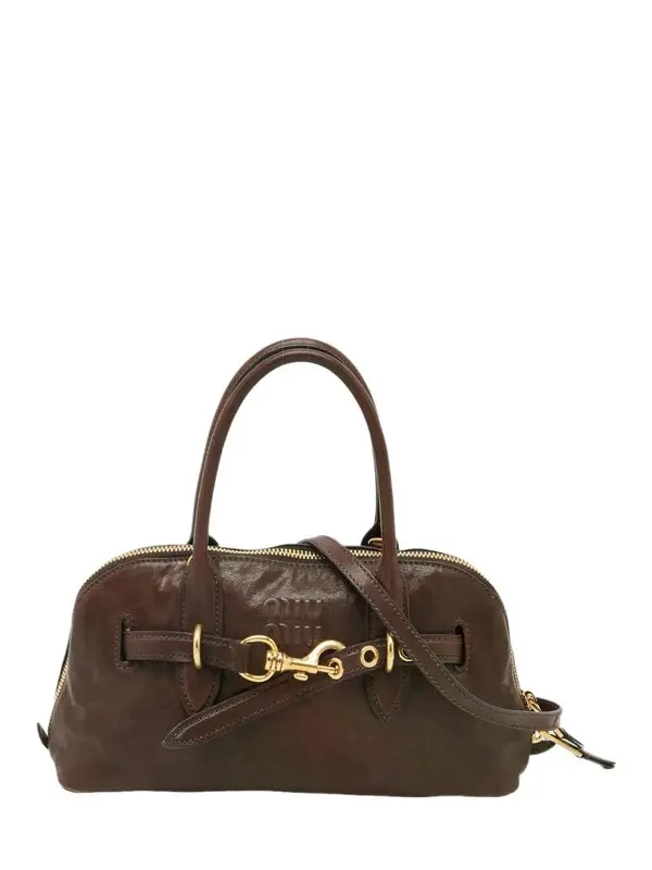 Miu Miu Aventure Leather Satchel Bag - Brown