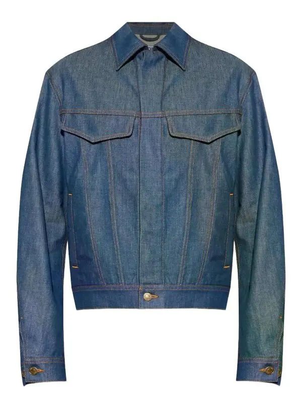 Moschino Contrast Stitch Denim Jacket - Blue