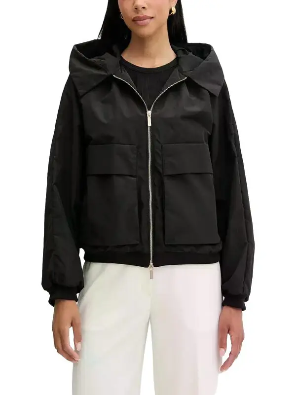 Armani Exchange Hooded Jacket With Flap Pockets - Black