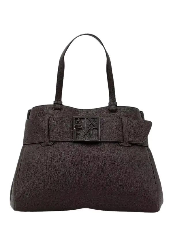 Armani Exchange Pebbled-texture Tote Bag - Brown