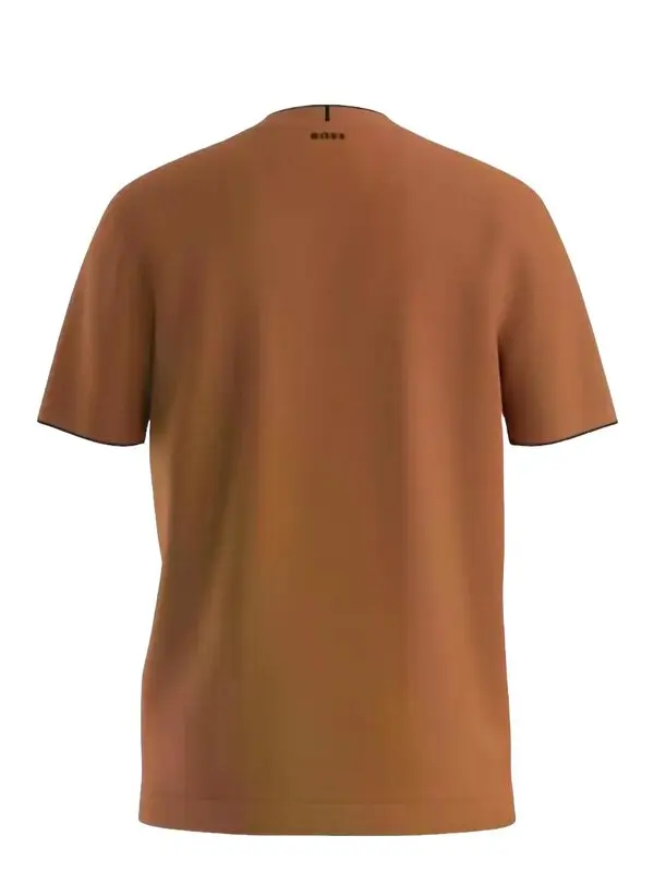 BOSS Logo-plaque Cotton T-shirt - Brown