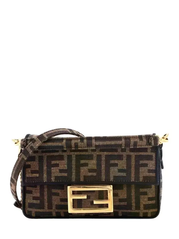 Fendi Baguette Nm Bag Zucca Canvas Mini Crossbody Bag - Brown