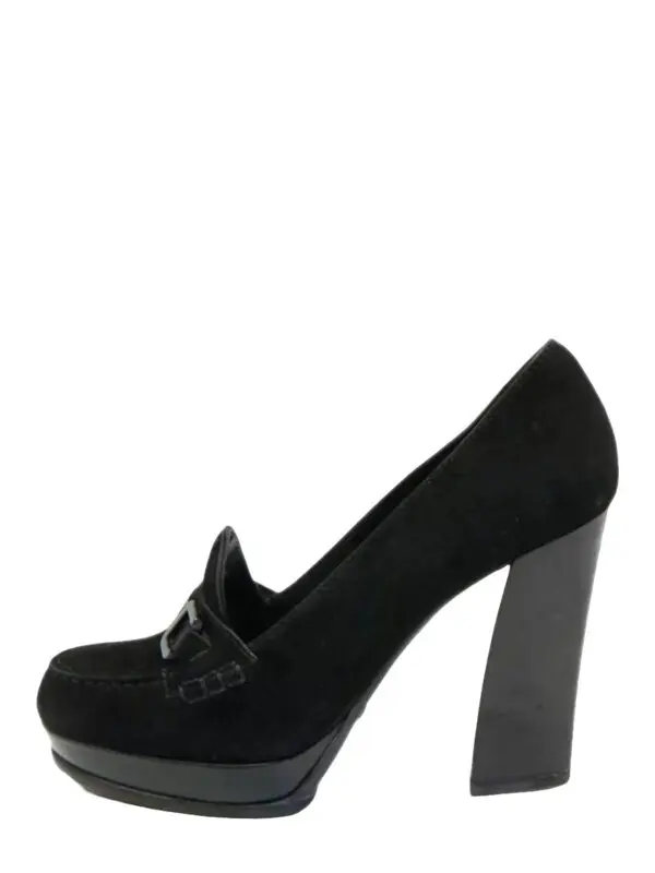 TOD'S Suede Block-heel Pumps - Black