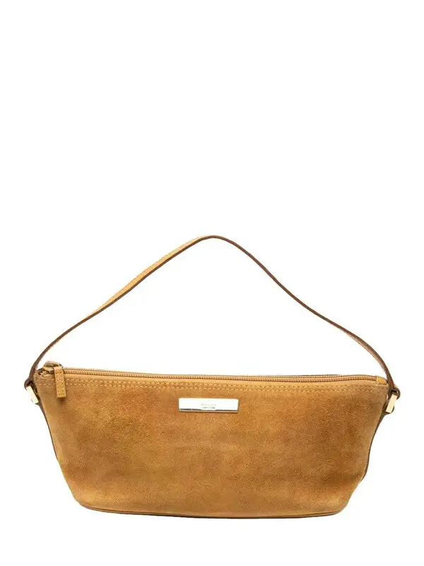 Gucci Suede Boat Shoulder Bag - Brown