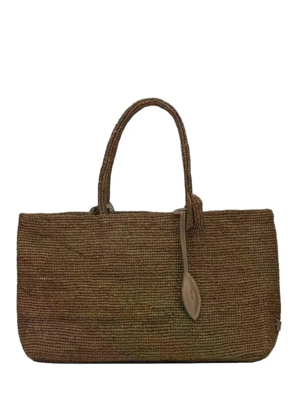AFAR Woven Raffia Shoulder Bag - Brown